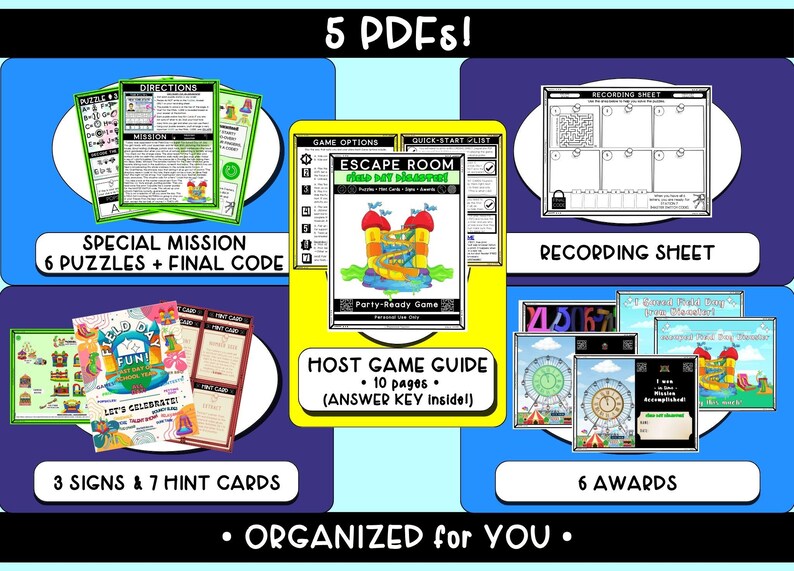 Field Day Disaster Escape Room: Kids Printable Puzzle Game (PDF) - Etsy