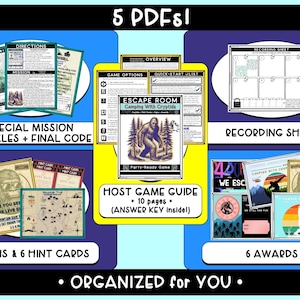 Camping With Cryptids Escape Room Kit: Bigfoot Puzzles (printable Party ...