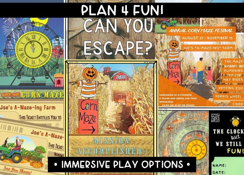 Corn Maze Escape Room: Fall Family Puzzle Game (DIY Printable) - Etsy
