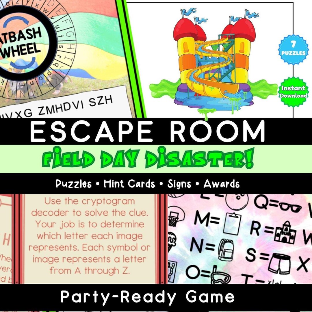 Field Day Disaster Escape Room: Kids Printable Puzzle Game (PDF) - Etsy