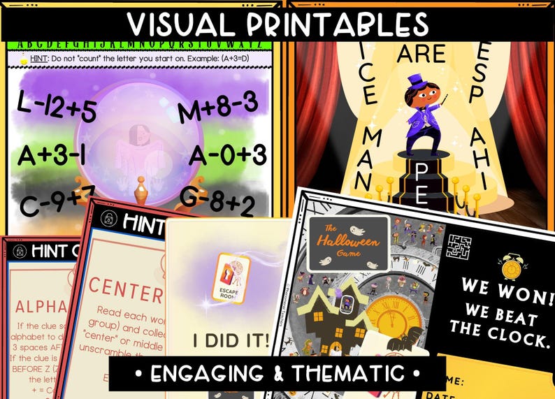 Halloween Escape Room Game: Spooky Mystery Puzzle (DIY Printable Kit ...