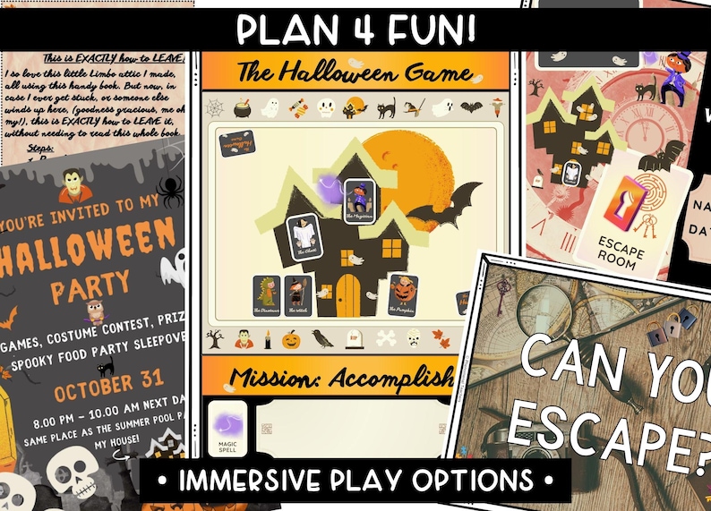 Halloween Escape Room Game: Spooky Mystery Puzzle (DIY Printable Kit ...