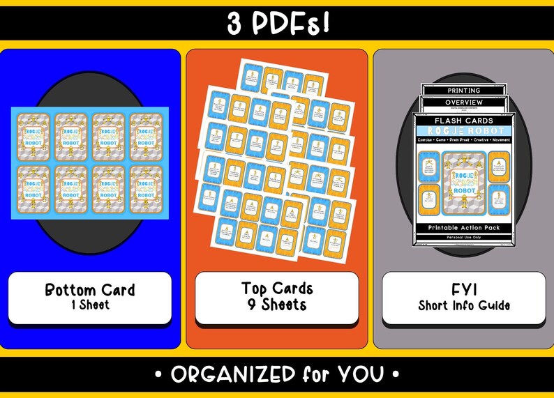 Movement Cards for Kids – Rogue Robot Game - Printable Kit – Yoga Class ...