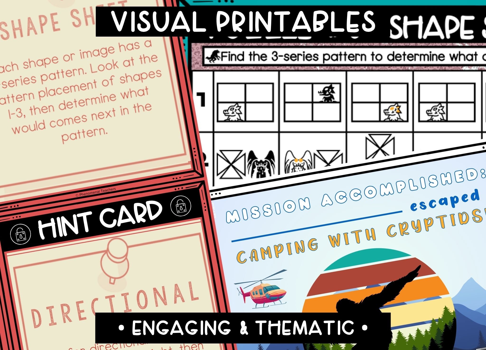 Camping With Cryptids Escape Room Kit: Bigfoot Puzzles (printable Party ...