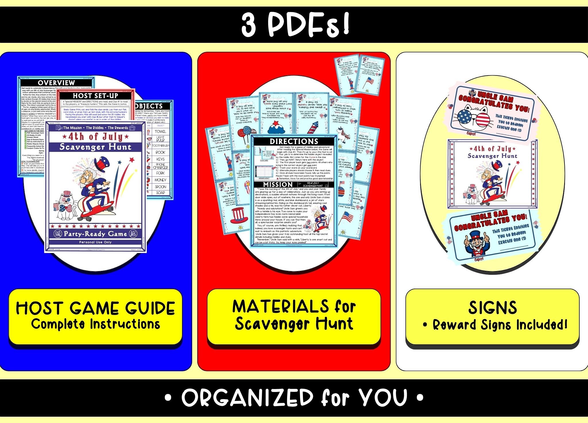 4th of July Scavenger Hunt: Riddle Puzzle Game (printable) - Etsy