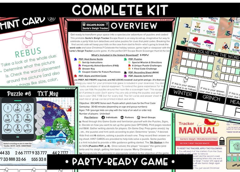 Christmas Escape Room: Santa's Sleigh Tracker, Holiday Puzzle ...