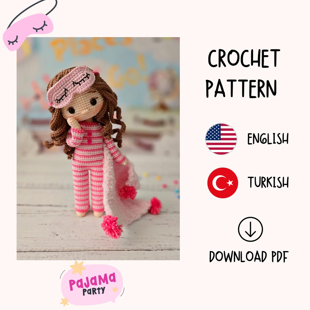 Amigurumi Pattern Jiji Doll, Crochet Gifts Plush Printable PDF Tutorial ...