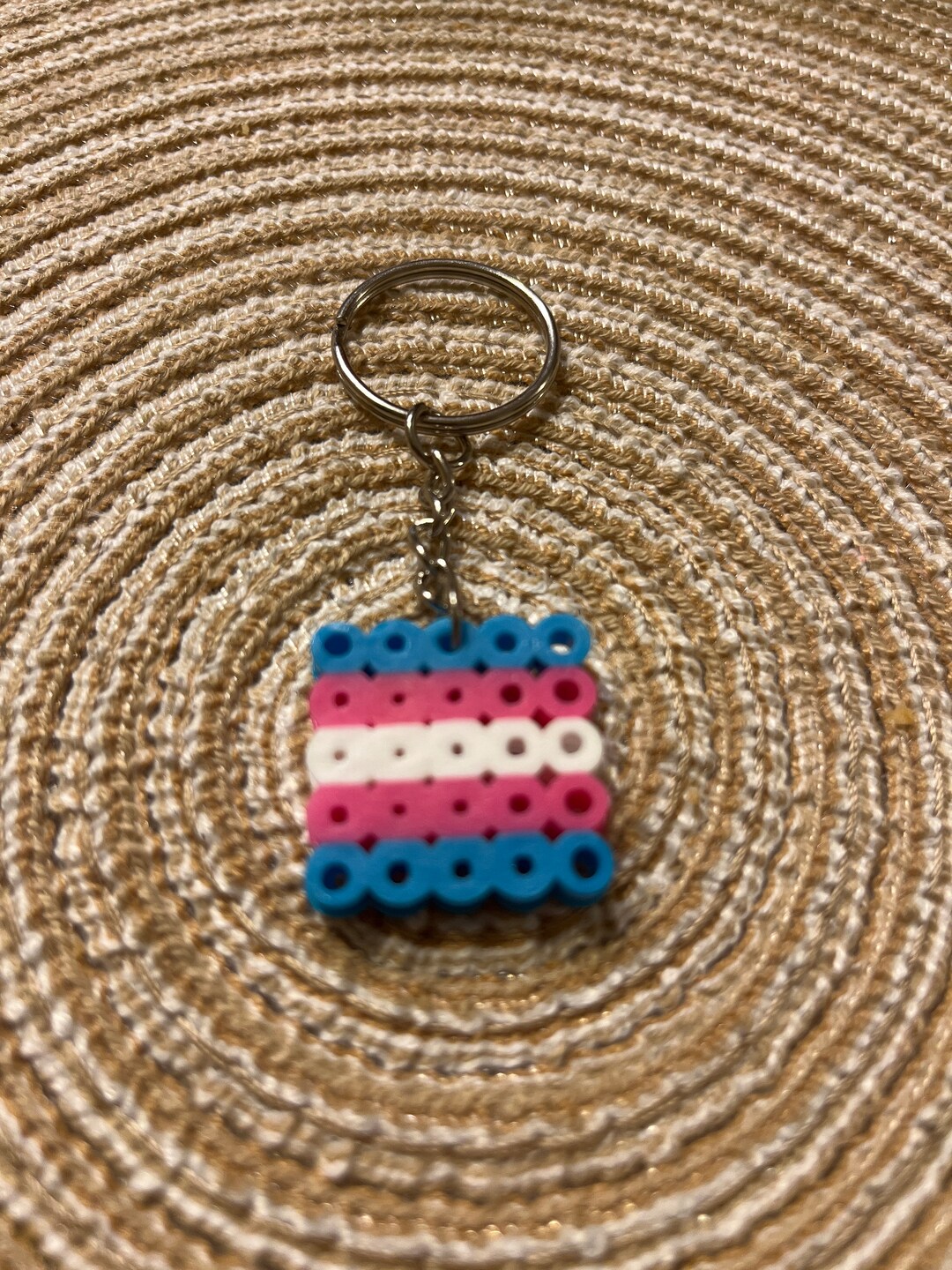 Transgender Perler Bead Keychain - Etsy