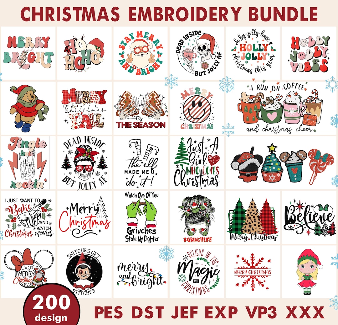 Christmas Embroidery Designs, Merry Christmas Embroidery File, Elf ...