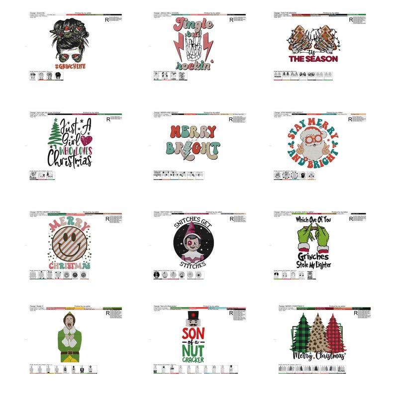 Christmas Embroidery Designs, Merry Christmas Embroidery File, Elf ...