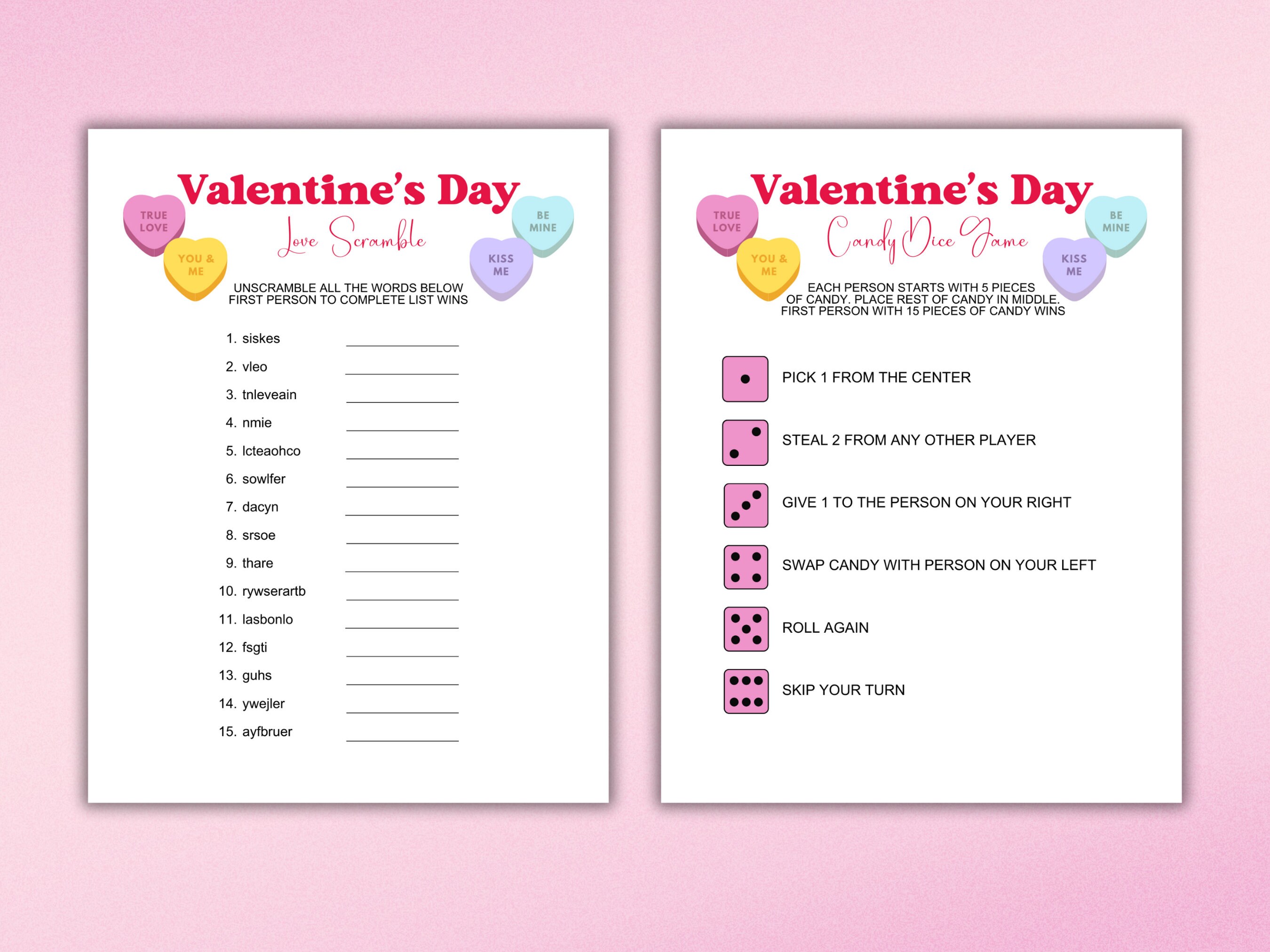 Valentine's Games, Valentine's Game Bundle, Printable Party Game Bundle ...