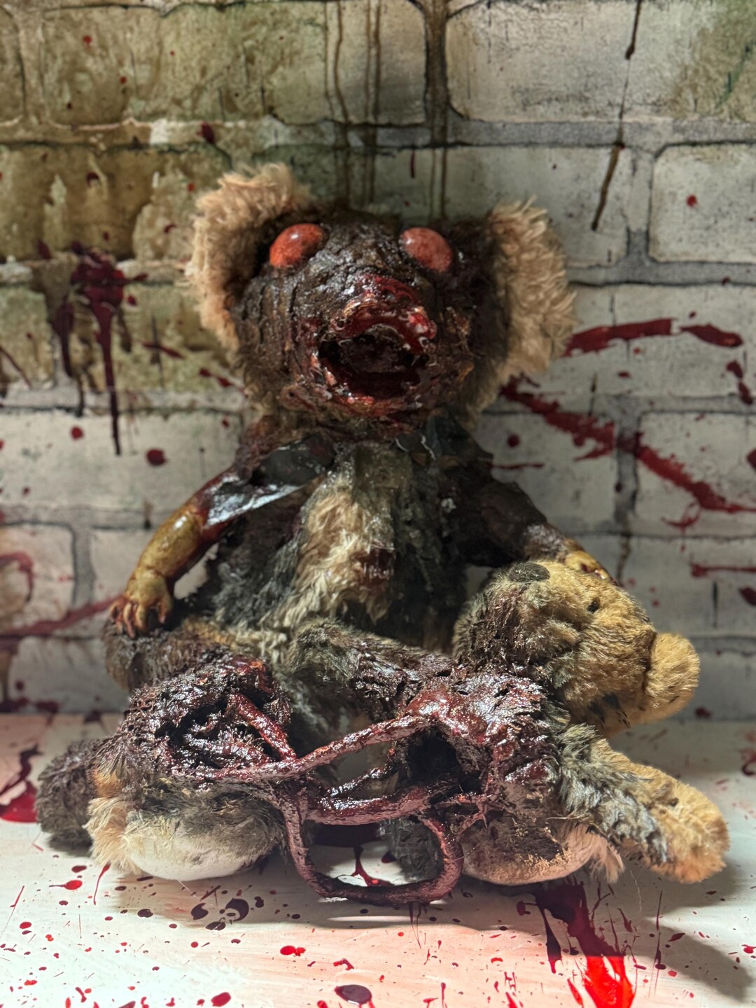 Pull Apart Pete Scary Teddy Bear Ripping Smaller Bear With Exposed Guts ...