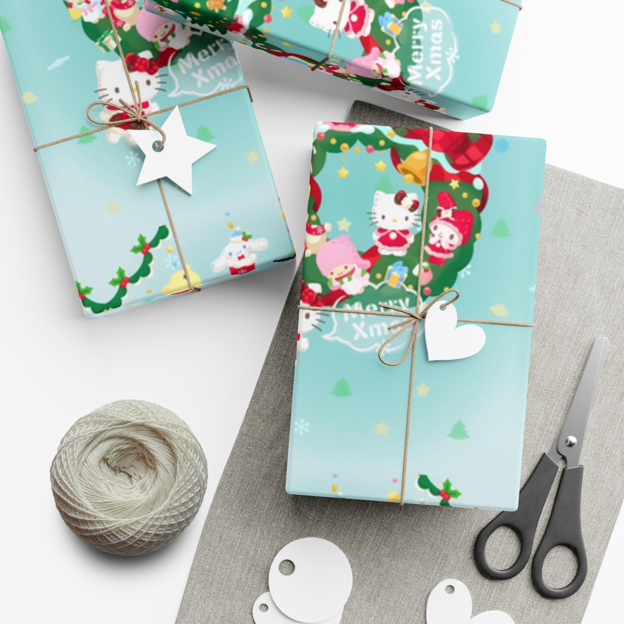 Kitty Gift Wrap Papers,Kitty Christmas Wrap Paper,Holiday Wrapping ...