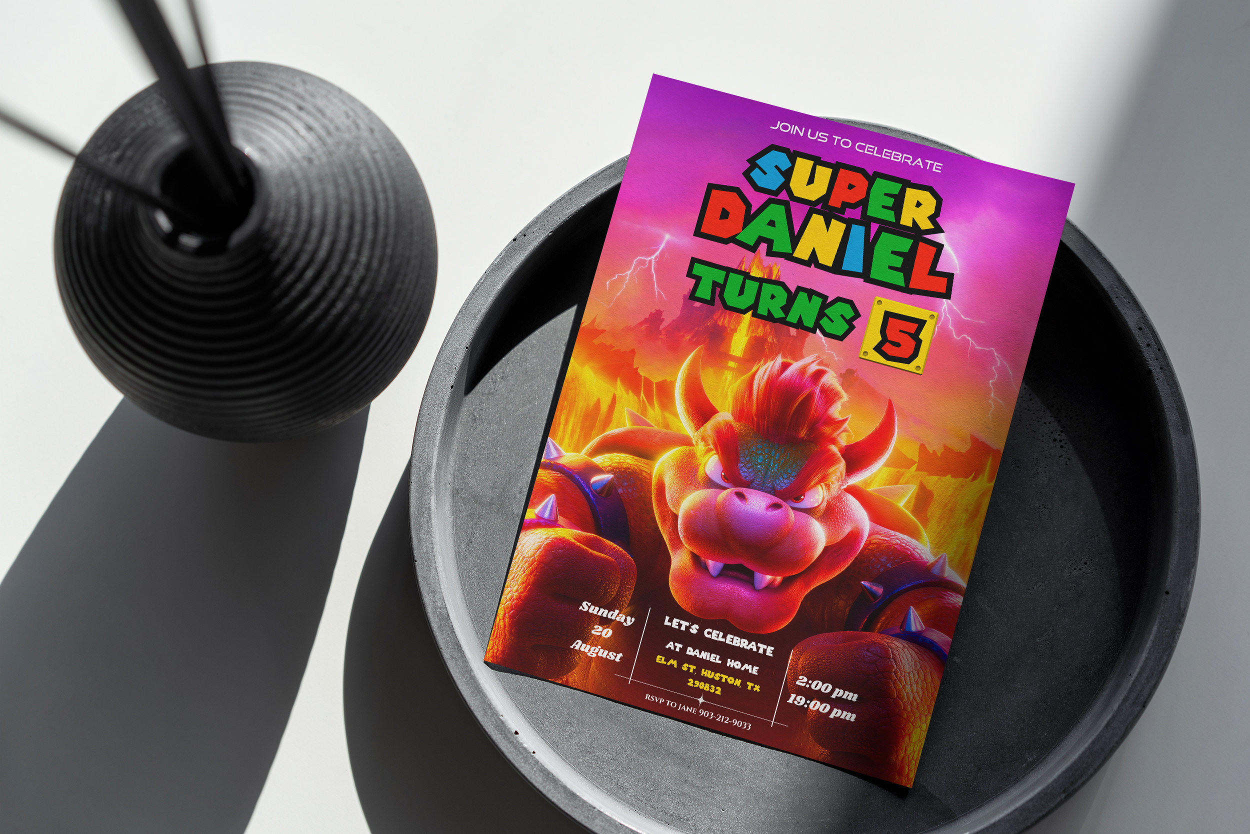 Super Mario Birthday Invitation Birthday Invitation Super Mario ...