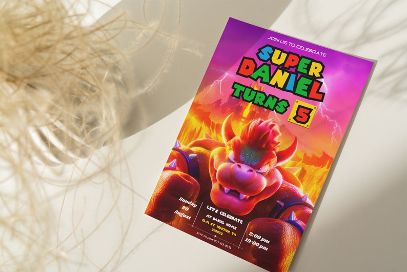 Super Mario Birthday Invitation Birthday Invitation Super Mario ...