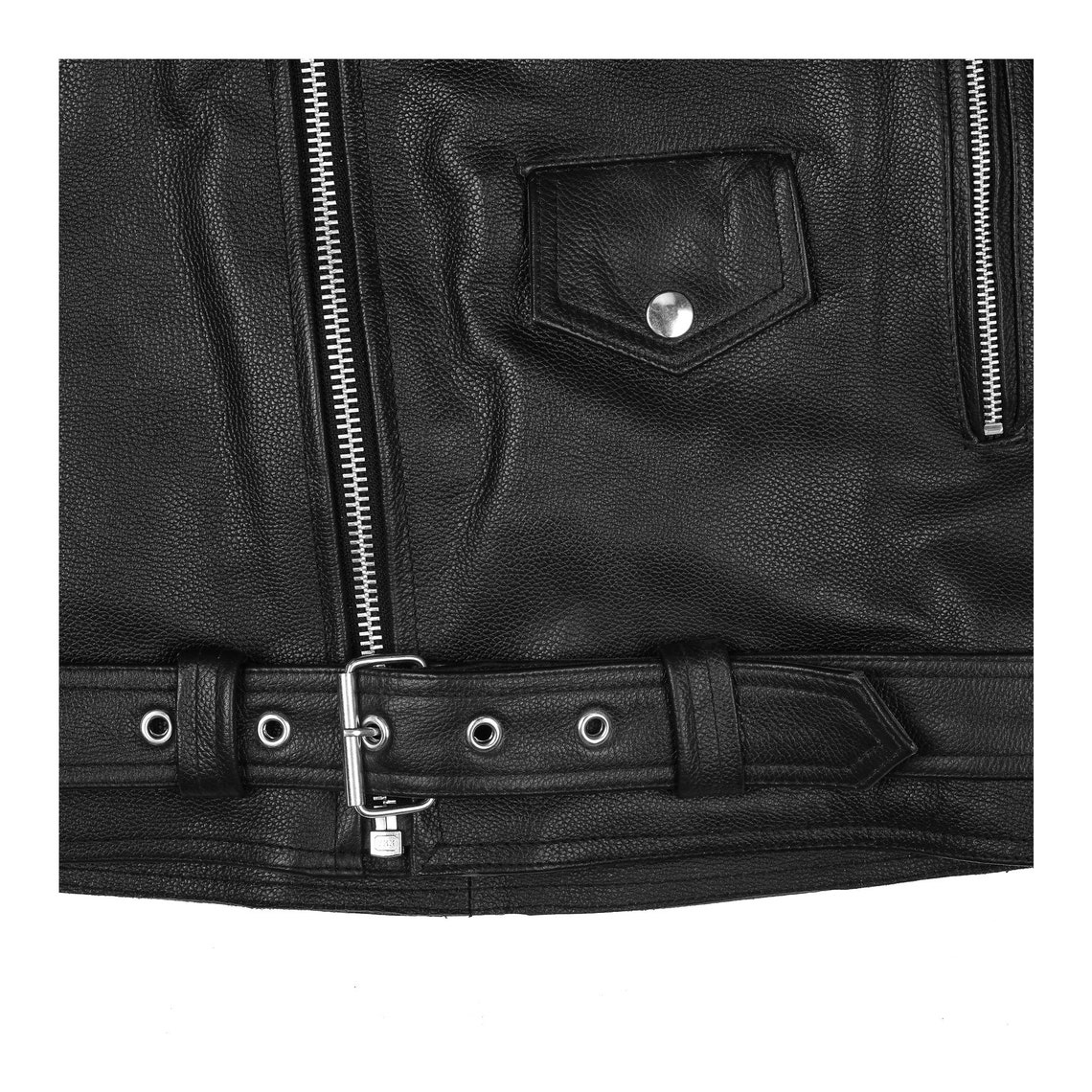 Brando Leather Motorcycle Jacket Men - 100% Genuine Cowhide Leather ...