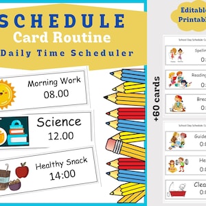 Editable Visual Classroom Schedule Cards,kindergarten Preschool ...