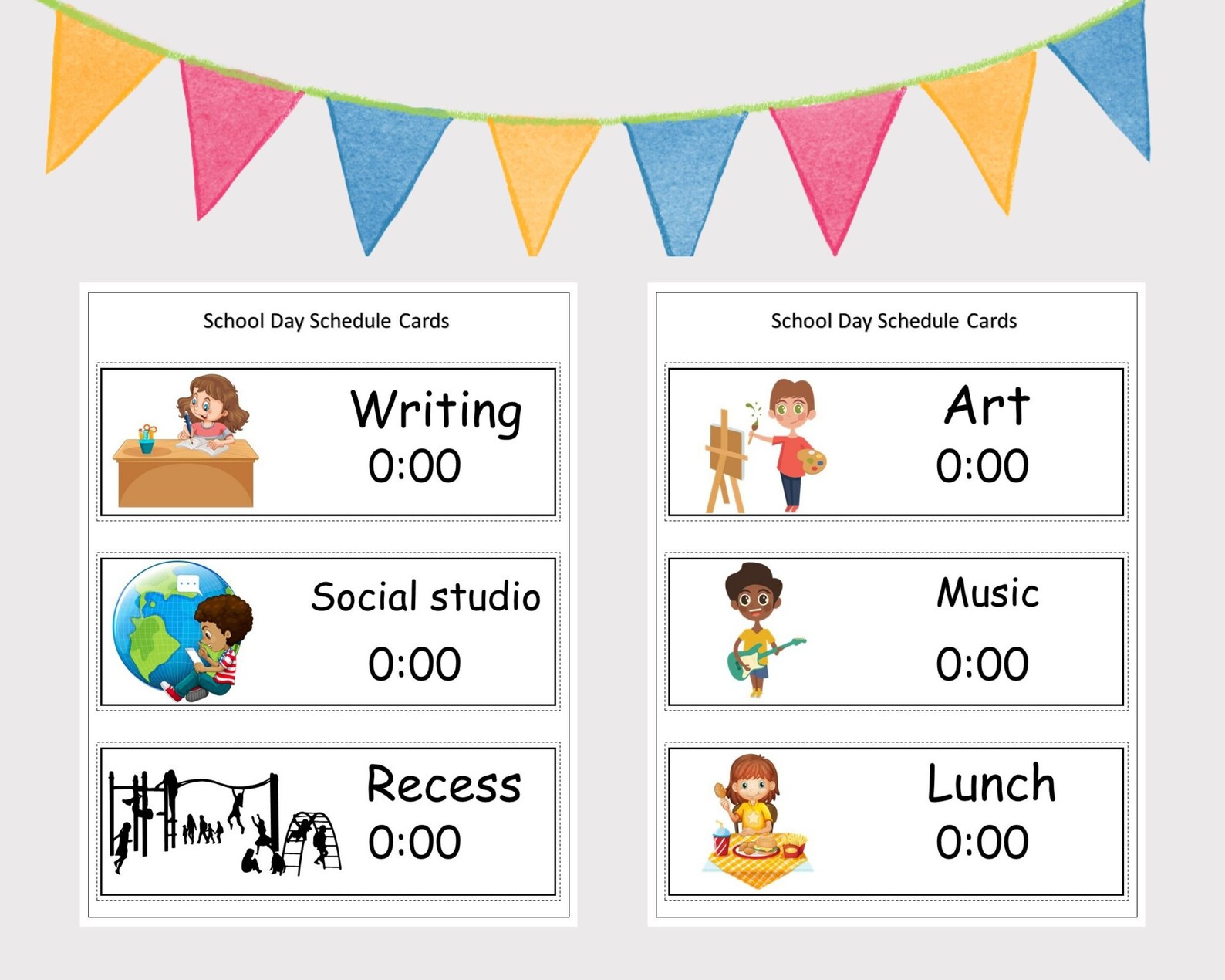 Editable Visual Classroom Schedule Cards,kindergarten Preschool ...