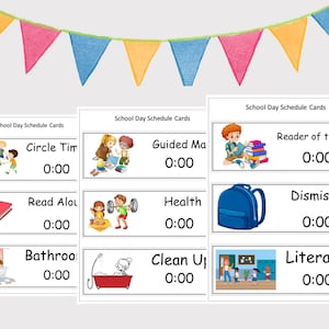 Editable Visual Classroom Schedule Cards,kindergarten Preschool ...