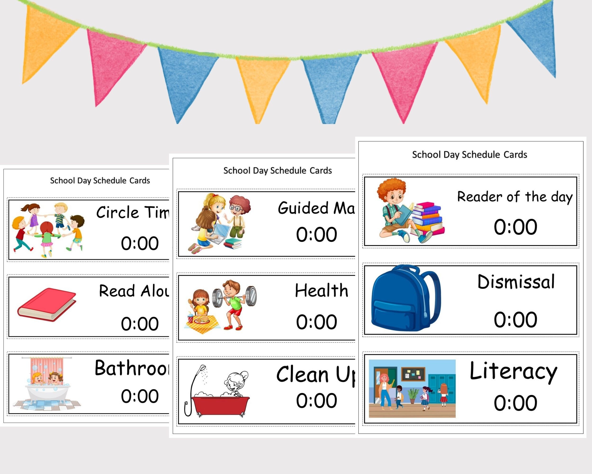 Editable Visual Classroom Schedule Cards,kindergarten Preschool ...