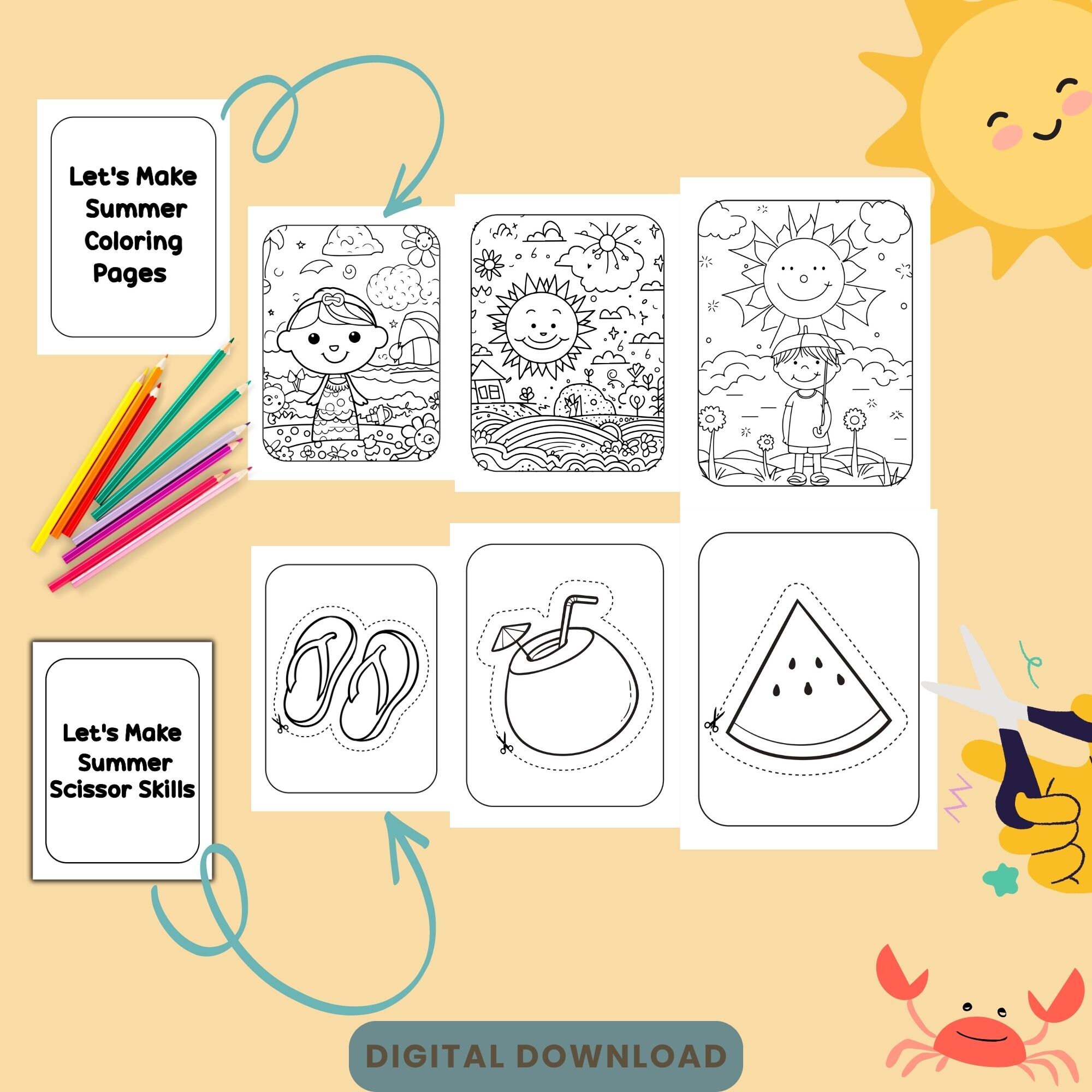 Summer Kids Activities, Summer Camp Activity, Printable Activity Bundle ...