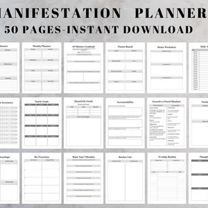 Manifestation Planner Printable Dream Journal Digital - Etsy