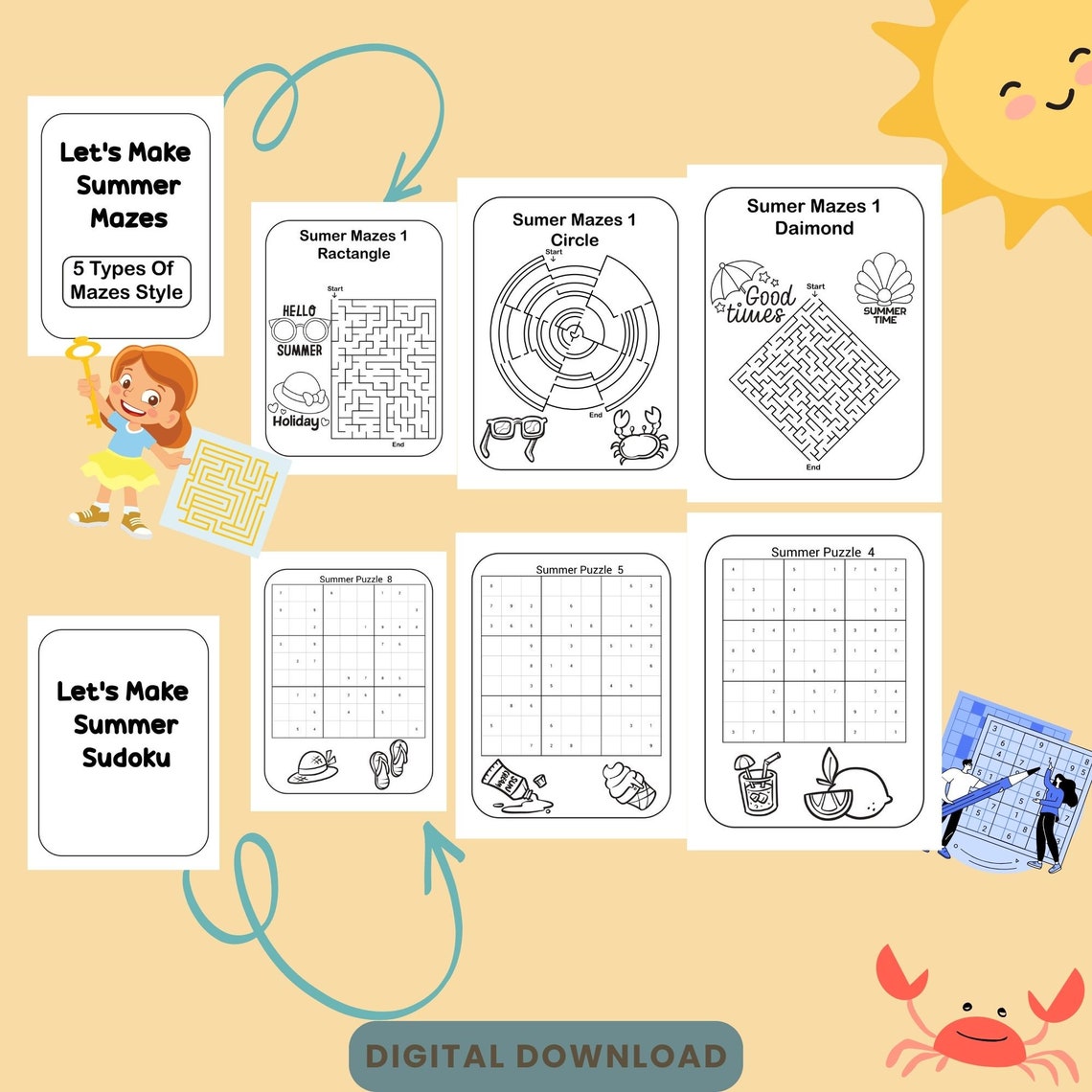 Summer Kids Activities Summer Camp Activity Printable - Etsy
