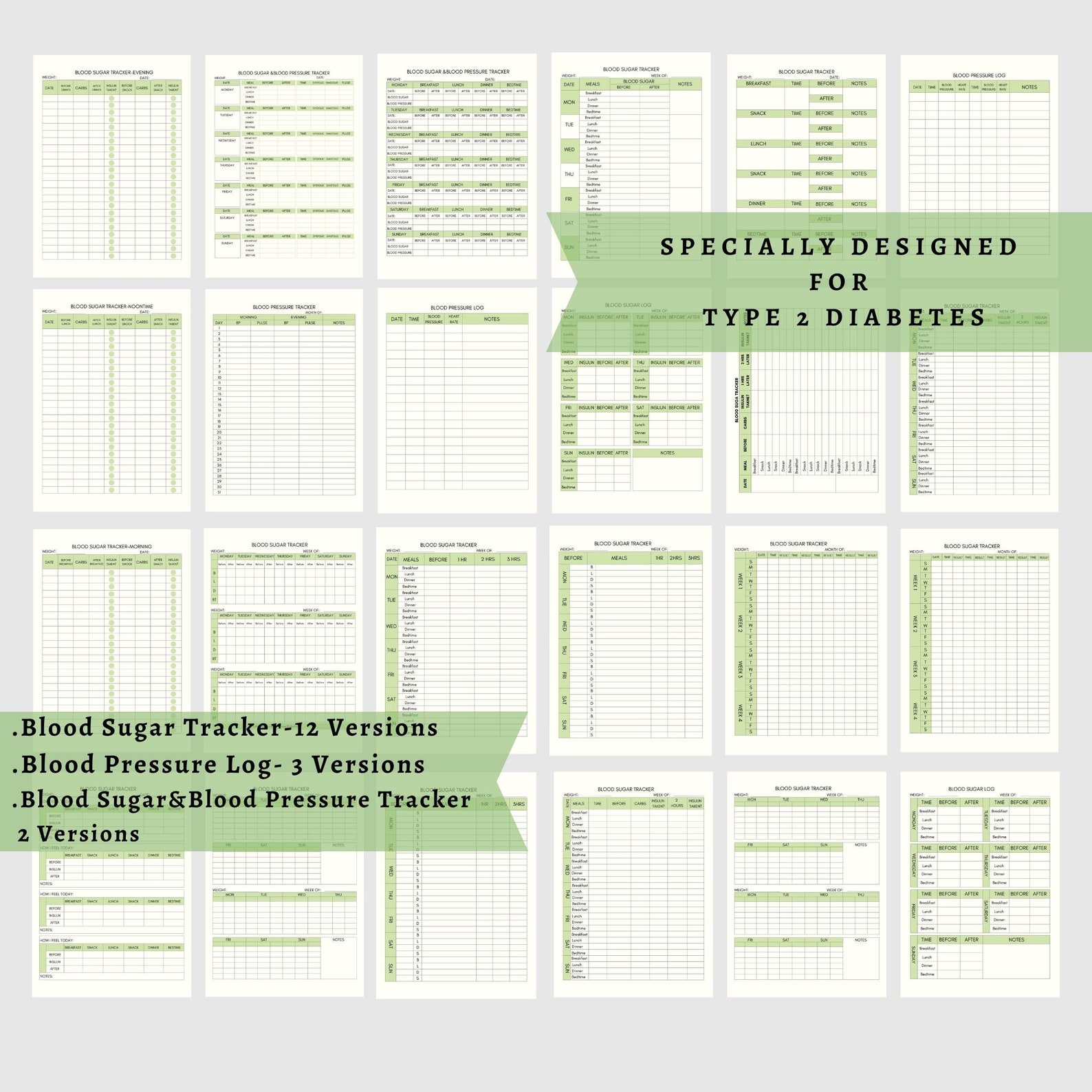 Diabetes Journal Mega Bundle | Blood Sugar Tracker | Type 2 Diabetes ...