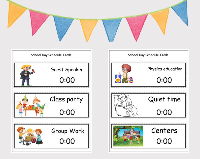 Editable Visual Classroom Schedule Cards,kindergarten Preschool ...