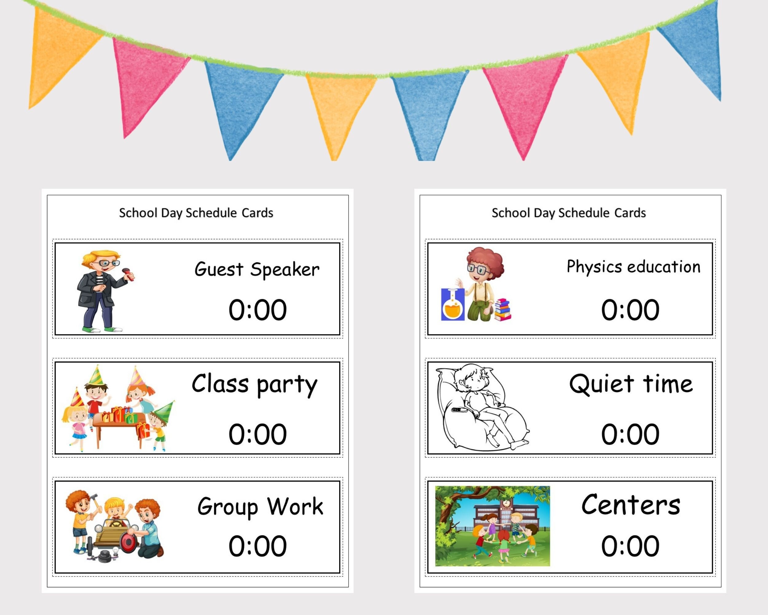 Editable Visual Classroom Schedule Cards,kindergarten Preschool ...