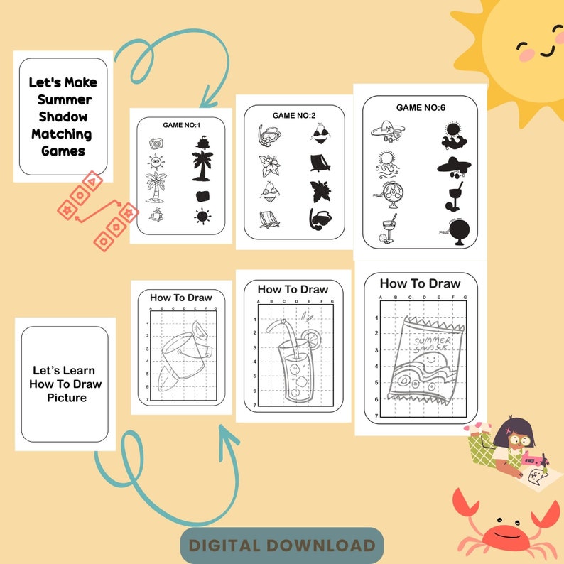 Summer Kids Activities, Summer Camp Activity, Printable Activity Bundle ...