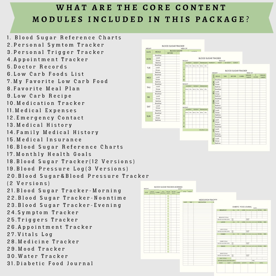 Diabetes Journal Mega Bundle Blood Sugar Tracker Type 2 Diabetes ...