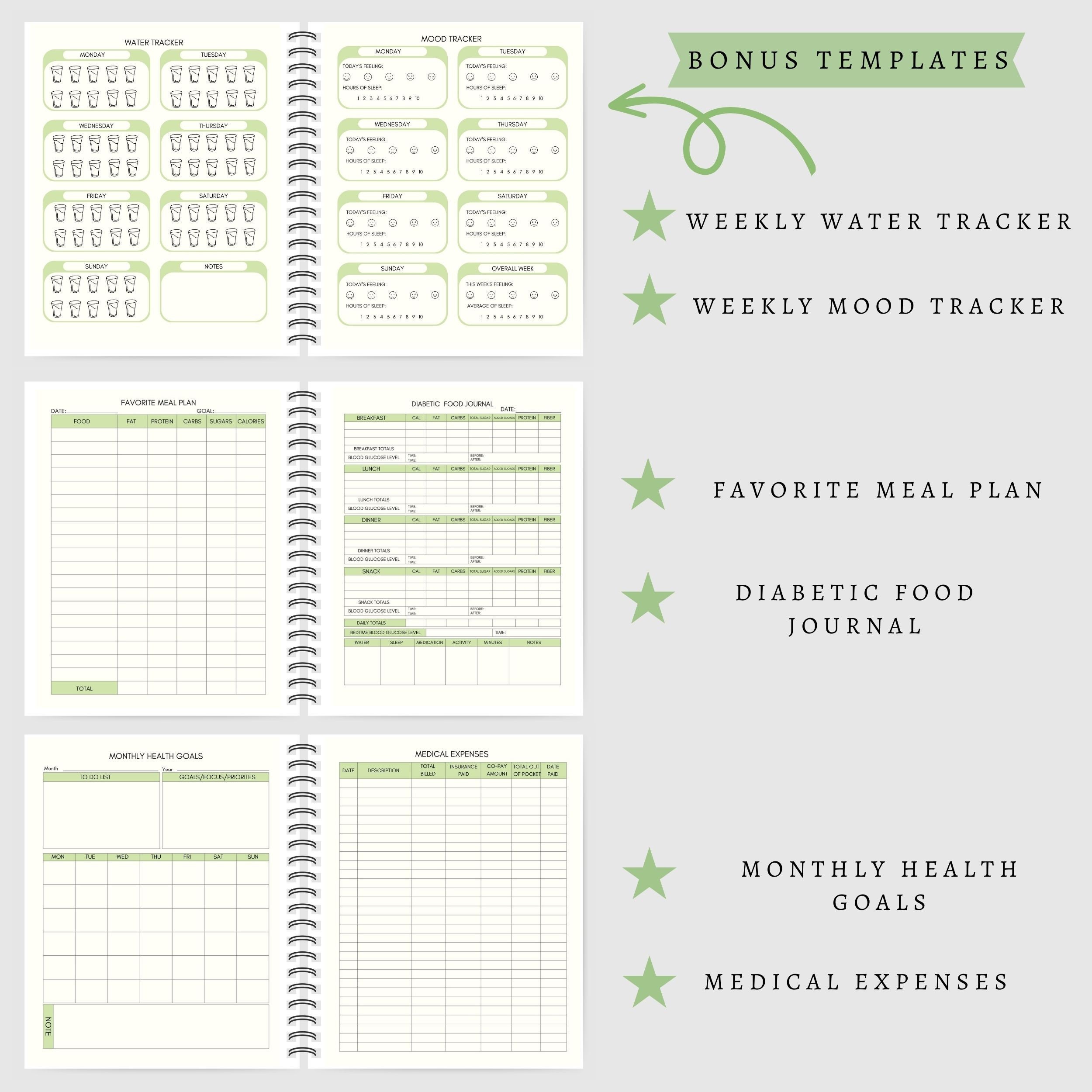 Diabetes Journal Mega Bundle | Blood Sugar Tracker | Type 2 Diabetes ...