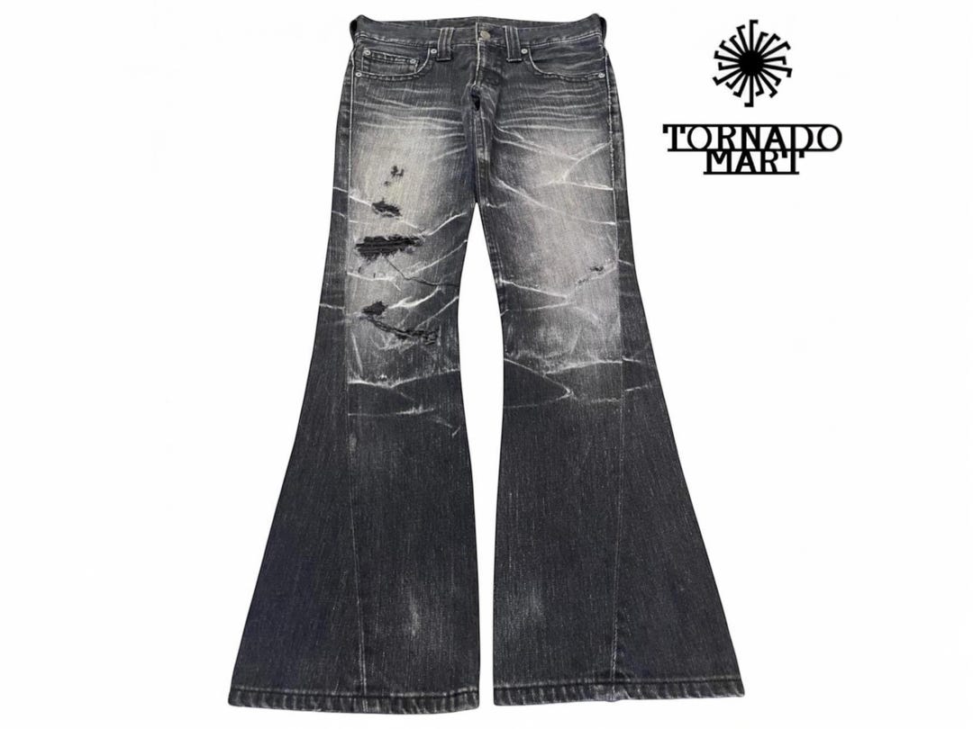 Vintage Japan Tornado Mart Faded Thunder Wash Clawmark Style Whisker ...