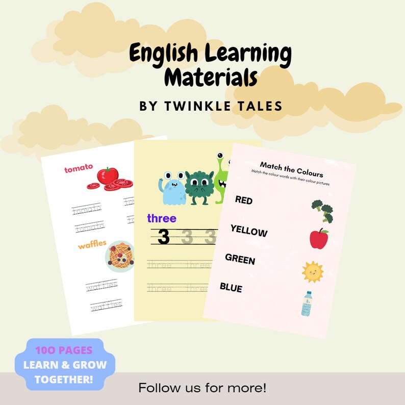 100 Printable Pages | Children Preschool Engaging English Worksheet and ...