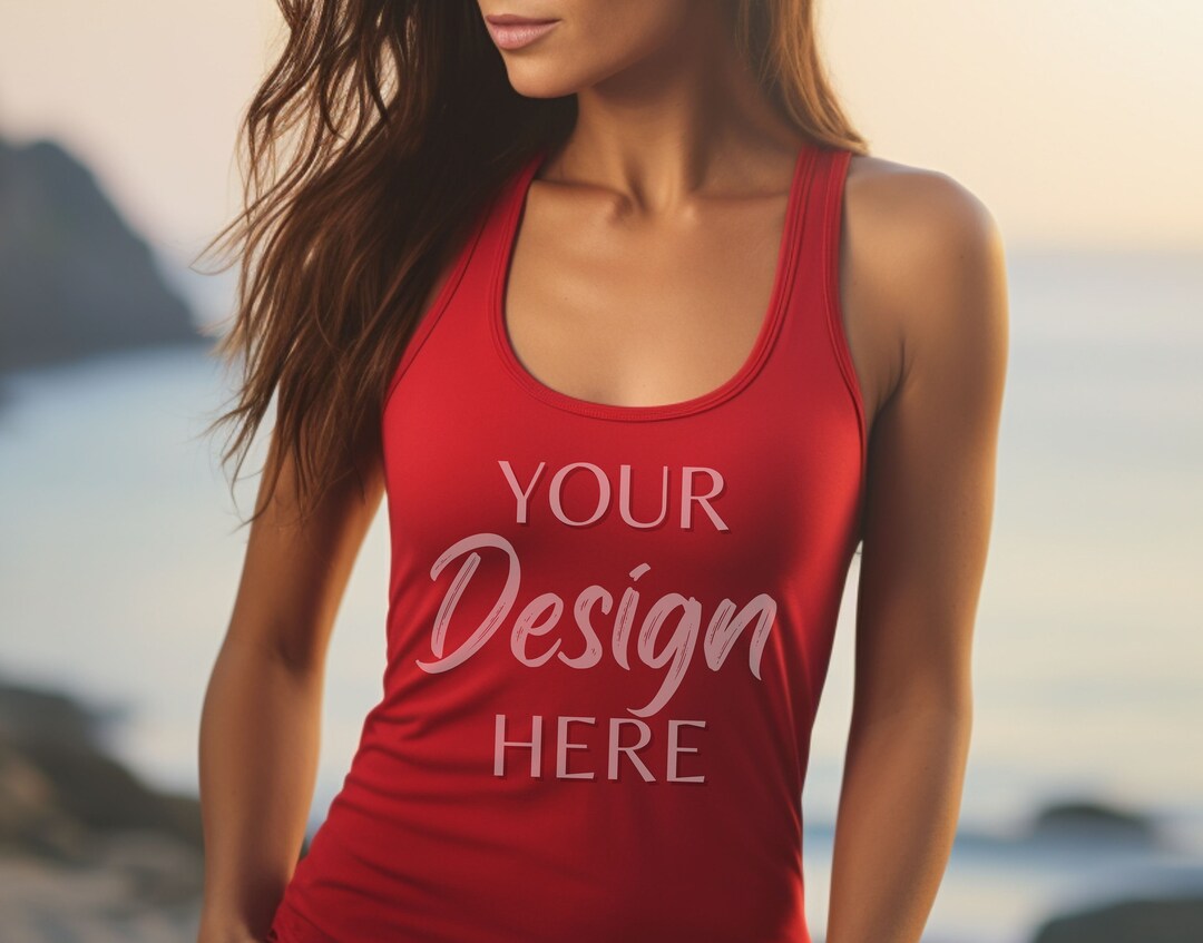 Next Level 1533 Red Mockup, Next Level Tank Top Mockup, Women's ...
