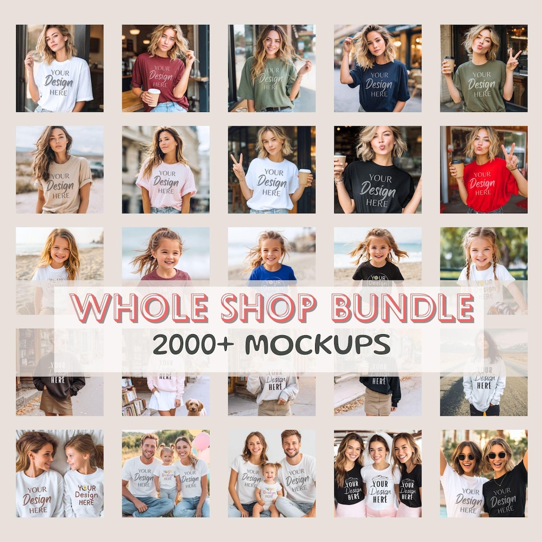 Whole Shop Bundle, Entire Shop Mockup Bundle, Bella Canvas 3001 Bundle ...