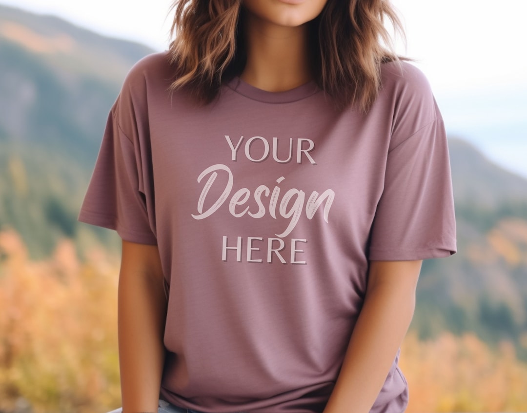 Heather Mauve Bella Canvas 3001 Mockup, Lifestyle Bella Canvas Mockup ...