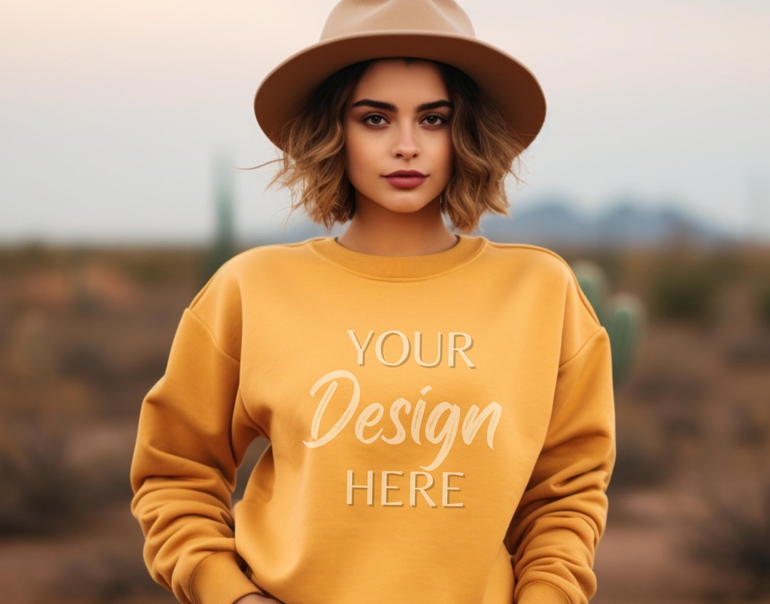 Gildan 18000 Mockup, Gildan Gold Sweatshirt Mockup, Sweatshirt Model ...
