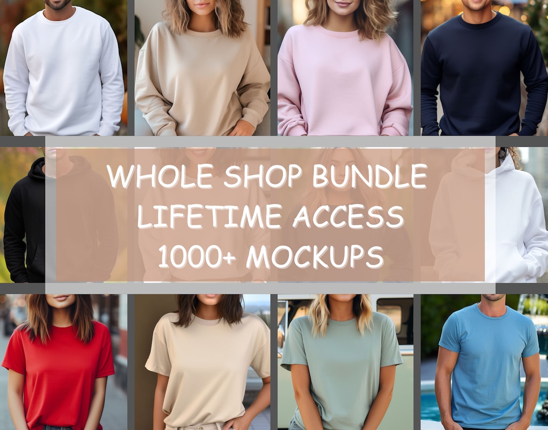 Whole Shop Bundle, Entire Shop Mockup Bundle, Bella Canvas 3001 Bundle ...