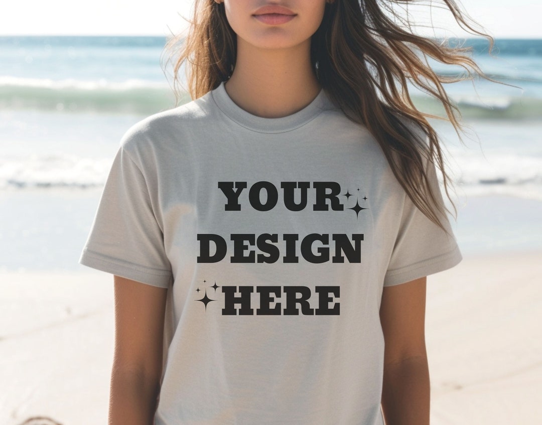 Heather Dust Bella Canvas 3001 Mockup, Lifestyle Bella Canvas Mockup ...