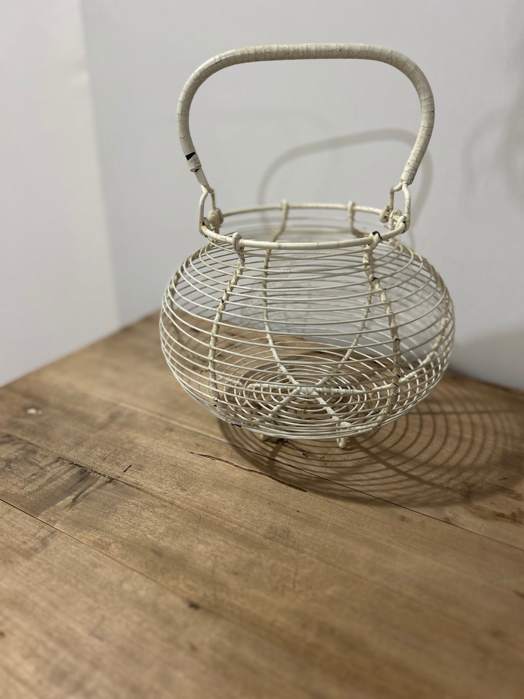 Wire Basket Coated With Plastic Coated Patina White Vintage France ...