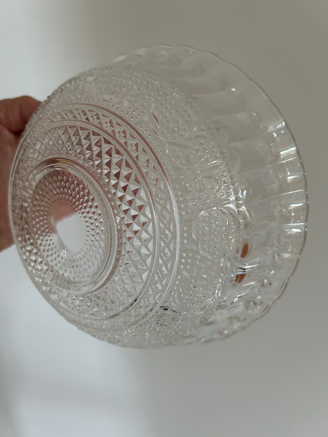 Transparent Molded Glass Cup or Salad Bowl With Cut & Chiseled Patterns ...