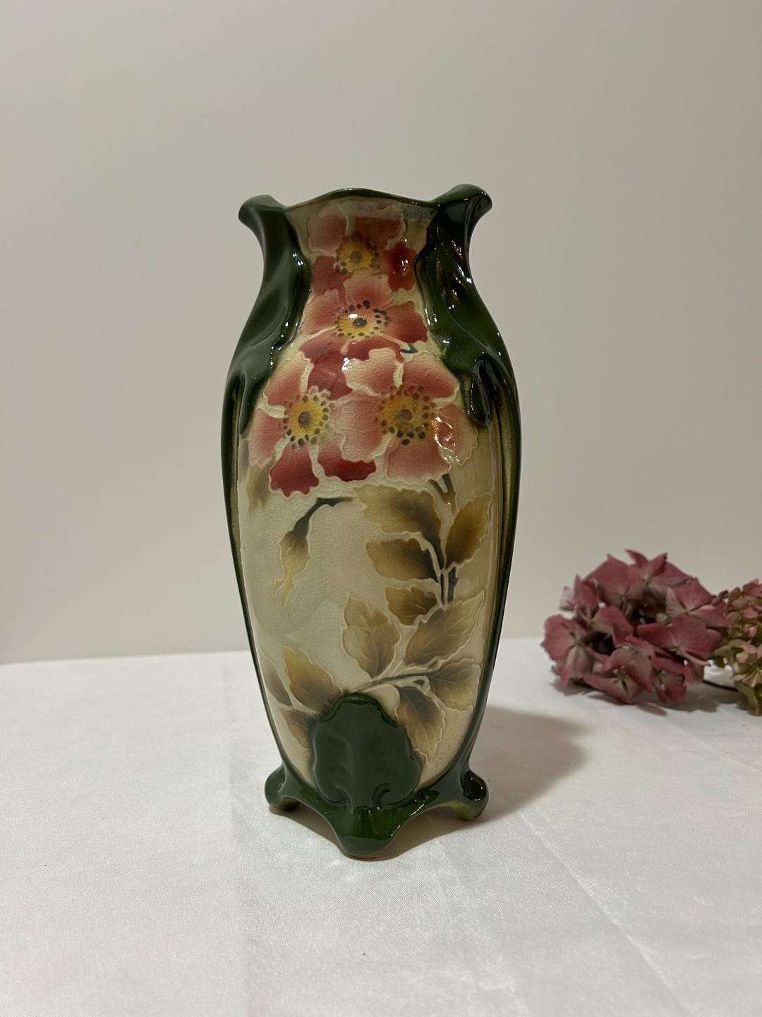 Antique St. Clément Vase in Enameled Slipware, Art Nouveau Period ...