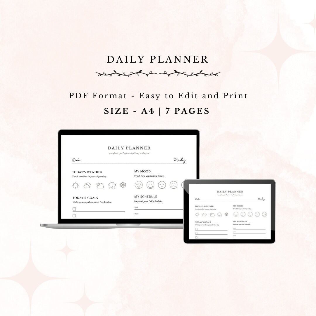 Daily Planner Printable Daily Schedule Daily To do List Etsy daily-planner-printable-daily-schedule-daily-to-do-list-etsy
