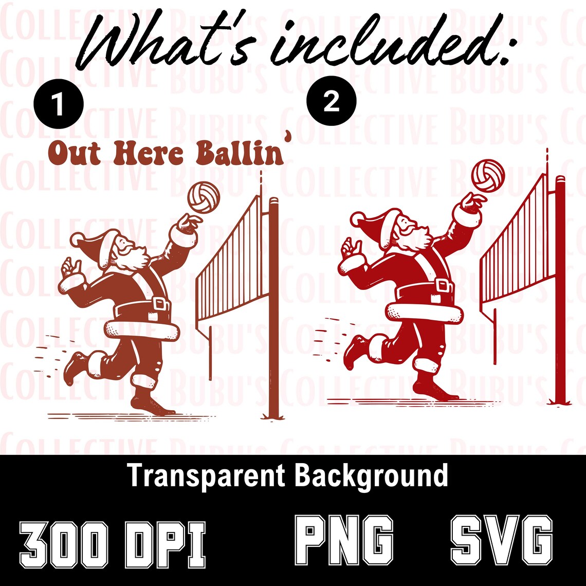 Volleyball SVG Christmas Out Here Ballin Funny Cottagecore Volley Ball ...