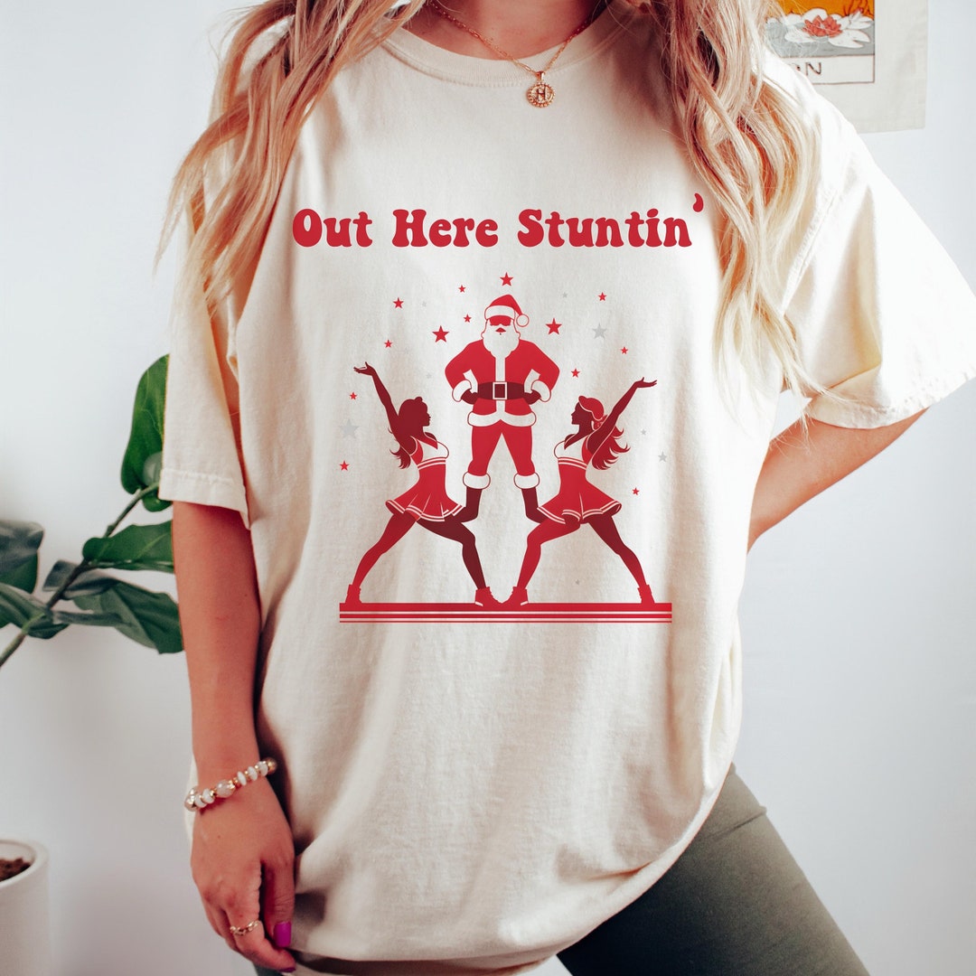 Cheerleading Santa SVG Funny Christmas Svg Cottagecore Claus PNG Retro ...