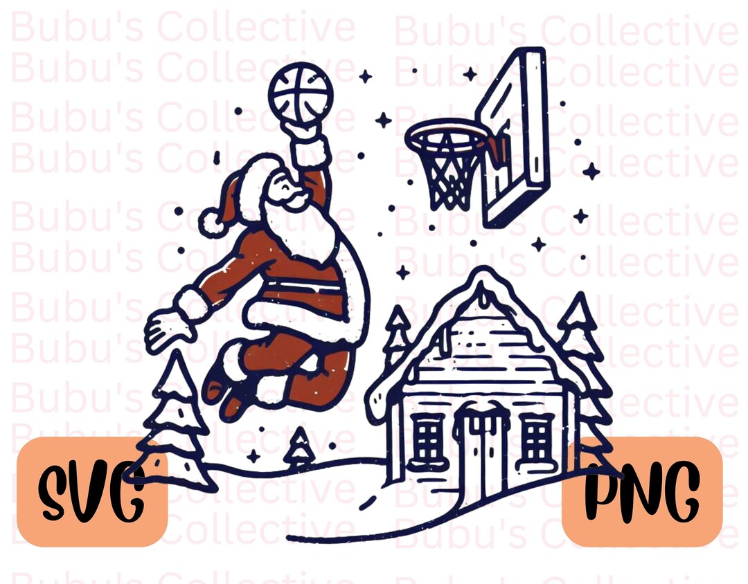 Basketball Santa SVG Funny Christmas Svg Cottagecore Santa Claus PNG ...