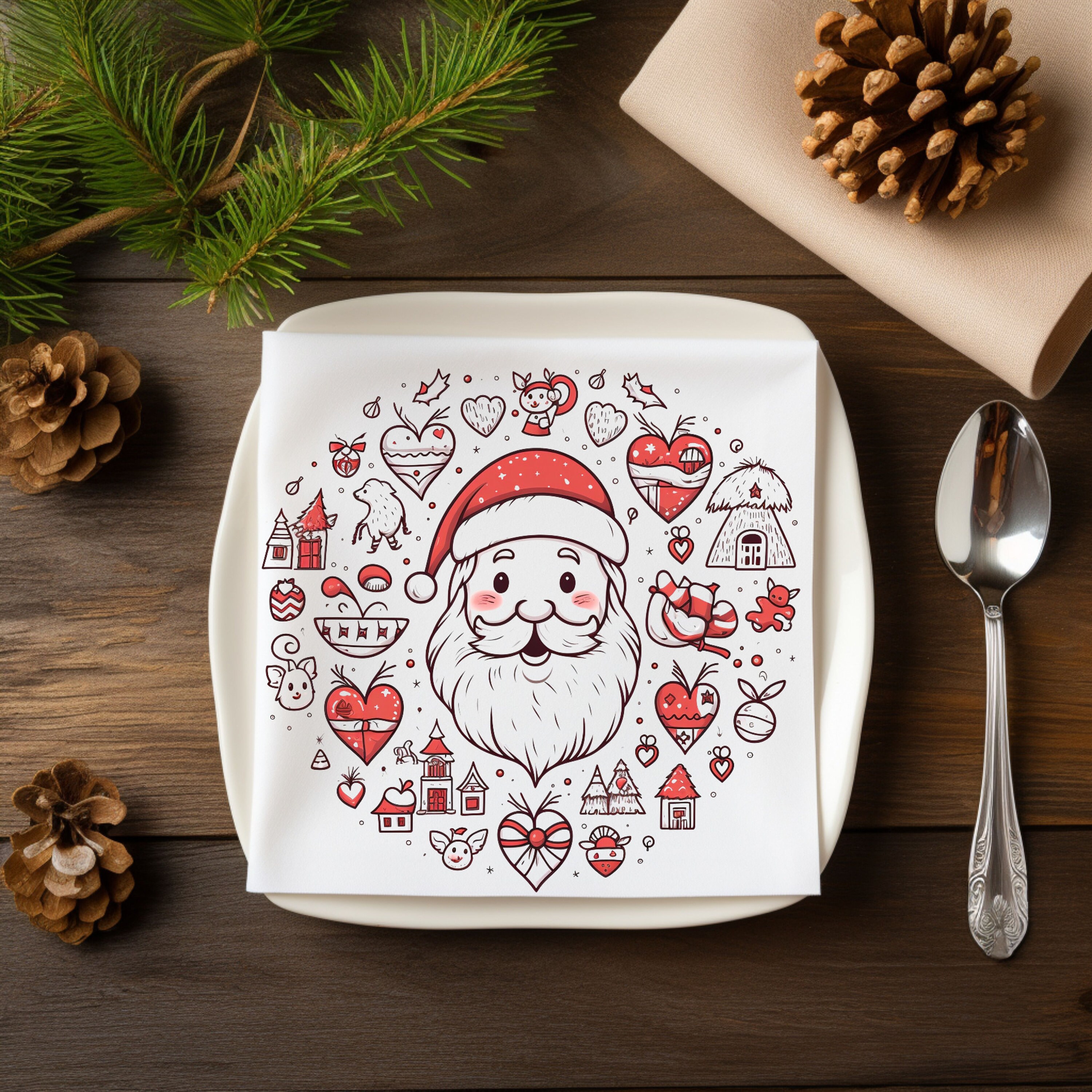 Love Christmas Heart Clip Art Santa PNG Christmas Png - Etsy