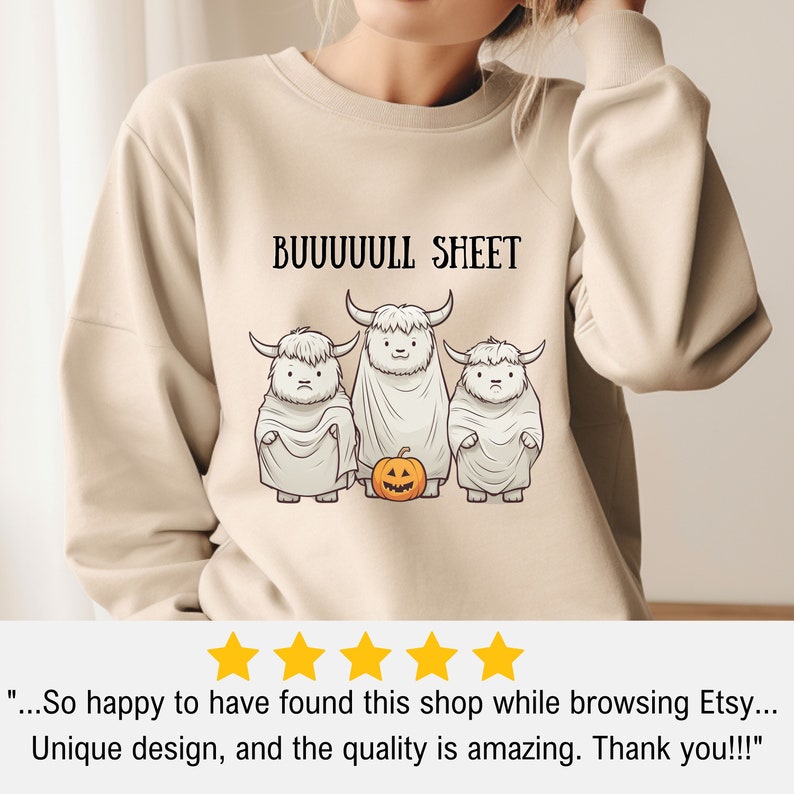 Bull Sheet Funny Ghost Highland Cow Clip Art PNG for Halloween - Etsy
